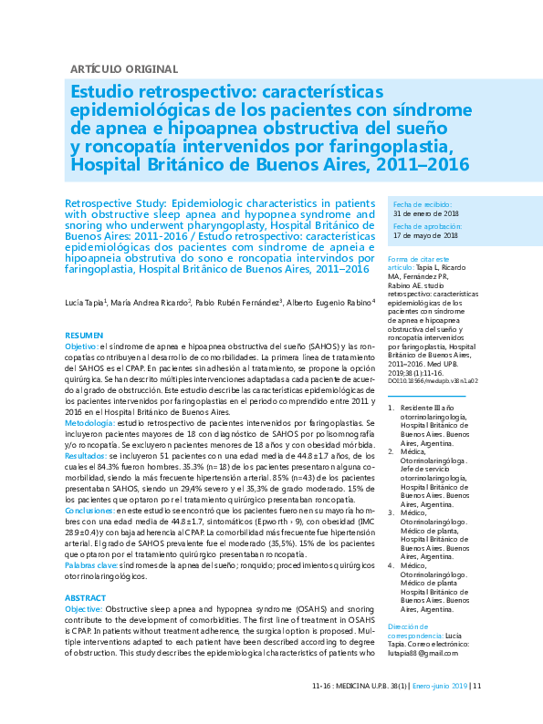 (PDF) Estudio retrospectivo: características epidemiológicas de los ...