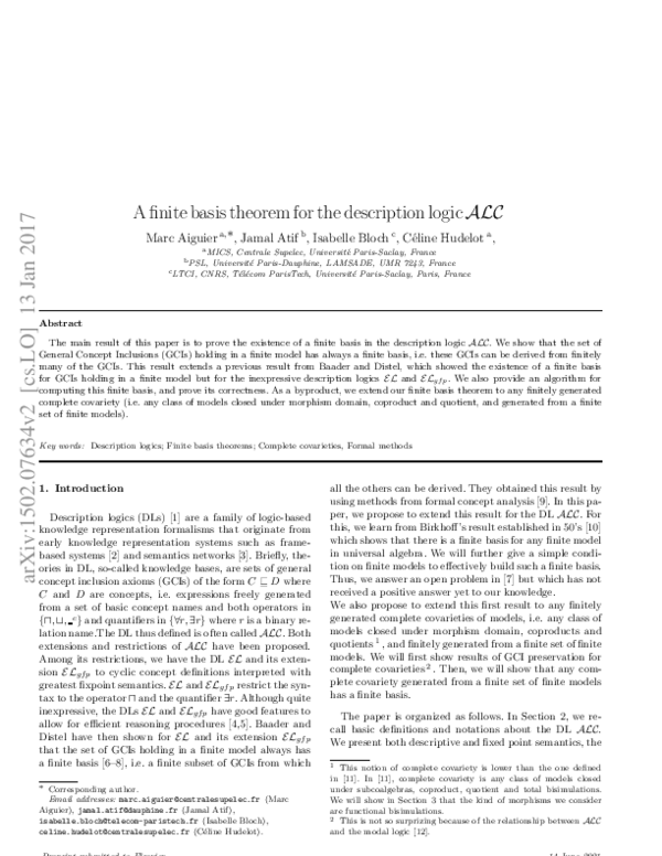 (PDF) A finite basis theorem for the description logic ${\cal ALC ...