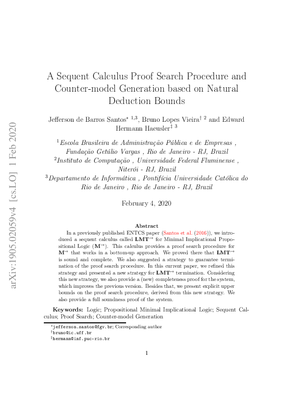 (PDF) A Sequent Calculus Proof Search Procedure and Counter-model ...