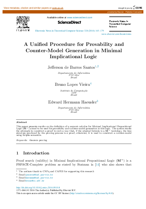 (PDF) A Unified Procedure for Provability and Counter-Model Generation ...