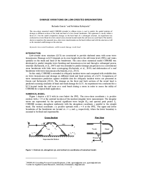 (PDF) Damage Variations on Low-Crested Breakwaters
