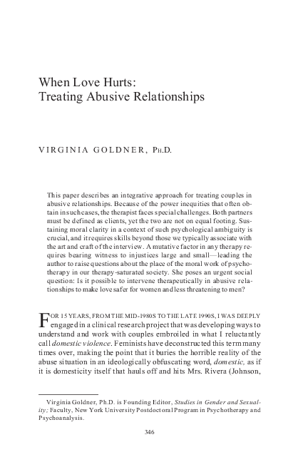 (PDF) When Love Hurts: Treating Abusive Relationships