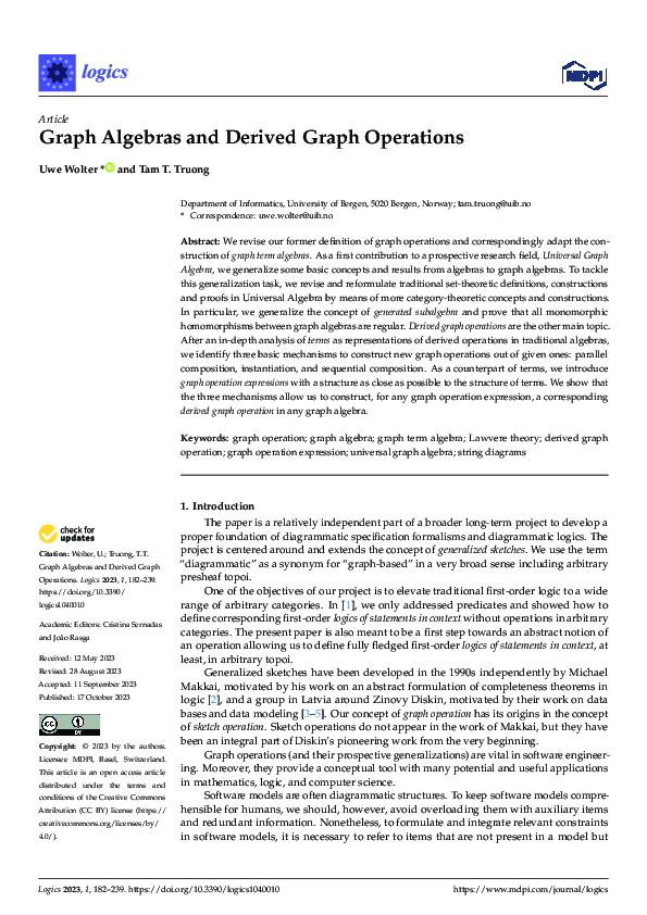 (PDF) Graph Algebras and Derived Graph Operations