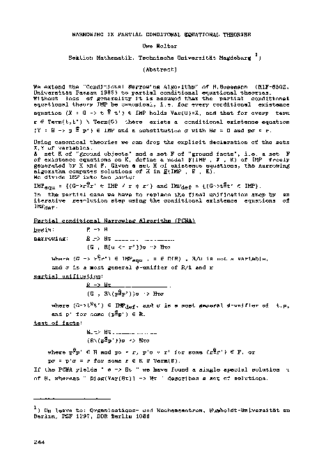 (PDF) Narrowing in partial conditional equational theories
