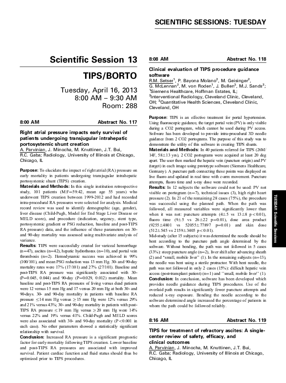 (PDF) Clinical evaluation of TIPS procedure guidance software