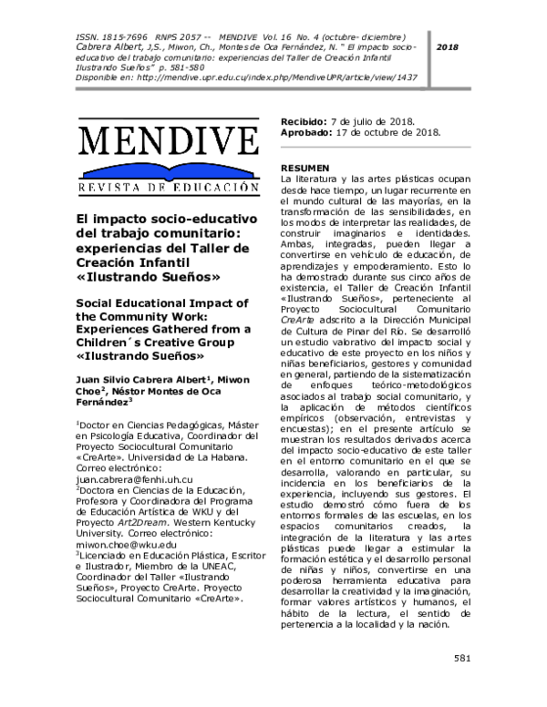 (PDF) El impacto socio-educativo del trabajo comunitario: experiencias ...
