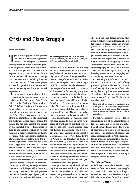 (PDF) Crisis and Class Struggle