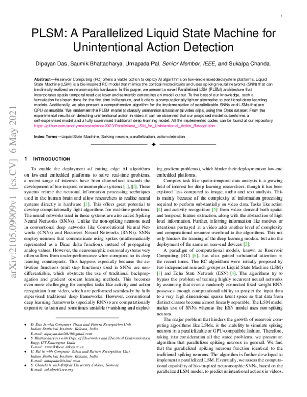 (PDF) PLSM: A Parallelized Liquid State Machine for Unintentional ...