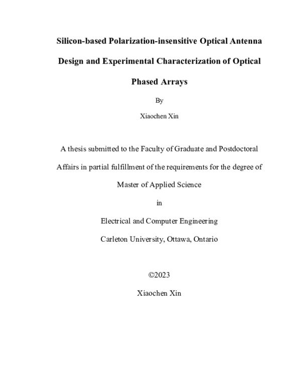 (PDF) Silicon-Based Polarization-Insensitive Optical Antenna Design and Experimental ...