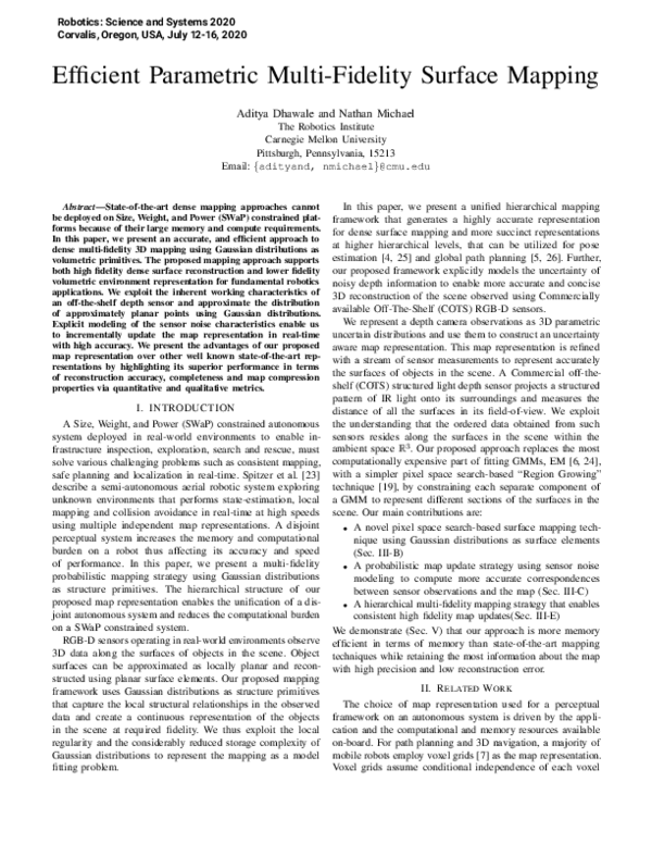 (PDF) Efficient Parametric Multi-Fidelity Surface Mapping