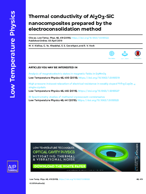 (PDF) Thermal conductivity of Al2O3-SiC nanocomposites prepared by the ...