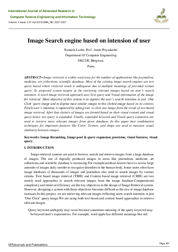 (PDF) “Image Search Engine Based on Intension of User”