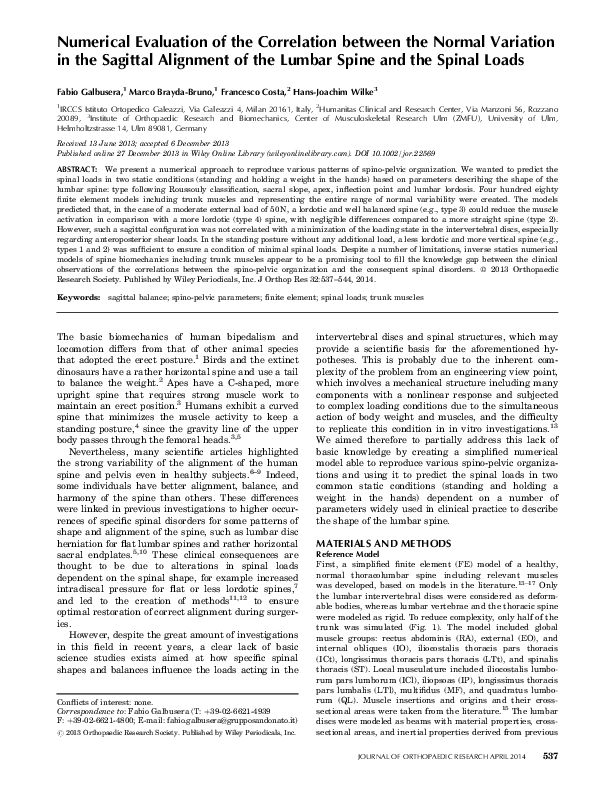 (PDF) Numerical evaluation of the correlation between the normal variation in the sagittal ...