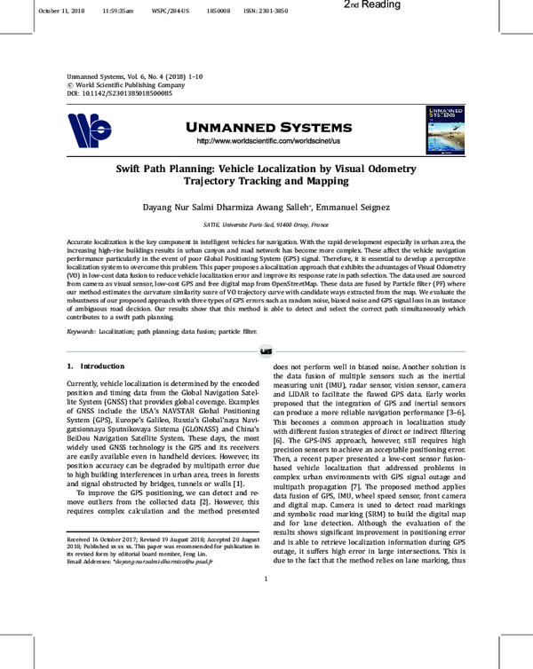 (PDF) Swift Path Planning: Vehicle Localization by Visual Odometry ...