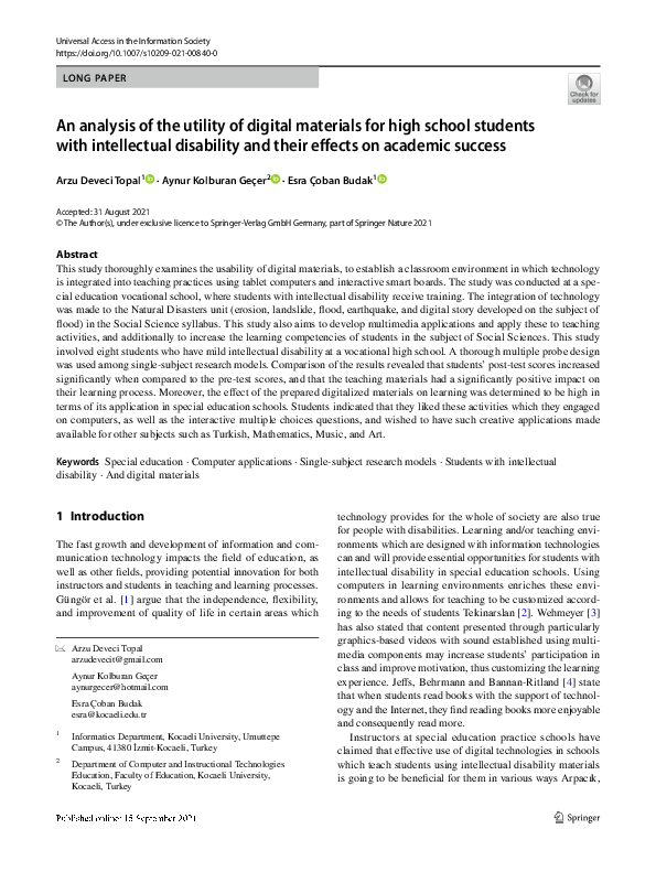 (PDF) An analysis of the utility of digital materials for high school ...