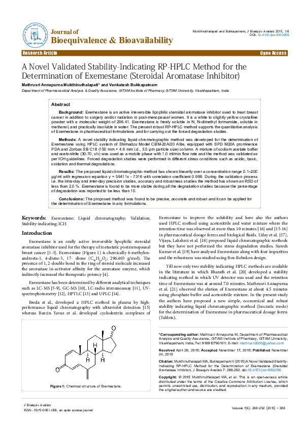 (PDF) A Novel Validated Stability-Indicating RP-HPLC Method for the ...