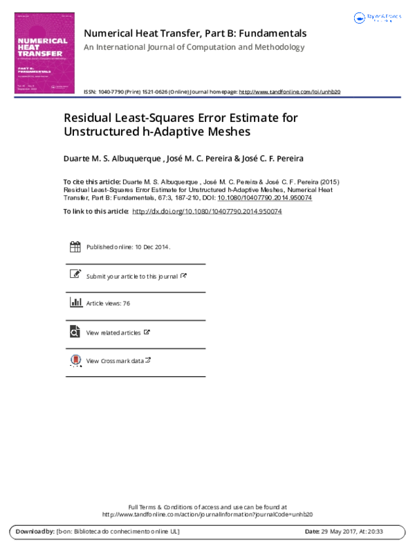 (PDF) Residual Least Squares Error Estimate for Unstructured h-Adaptive Meshes