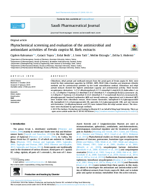 (PDF) Phytochemical screening and evaluation of the antimicrobial and antioxidant activities of ...