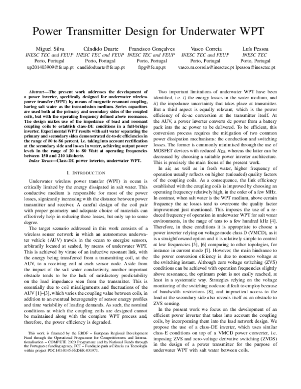 (PDF) Power Transmitter Design for Underwater WPT