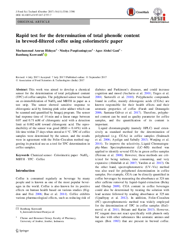 (PDF) Rapid test for the determination of total phenolic content in ...