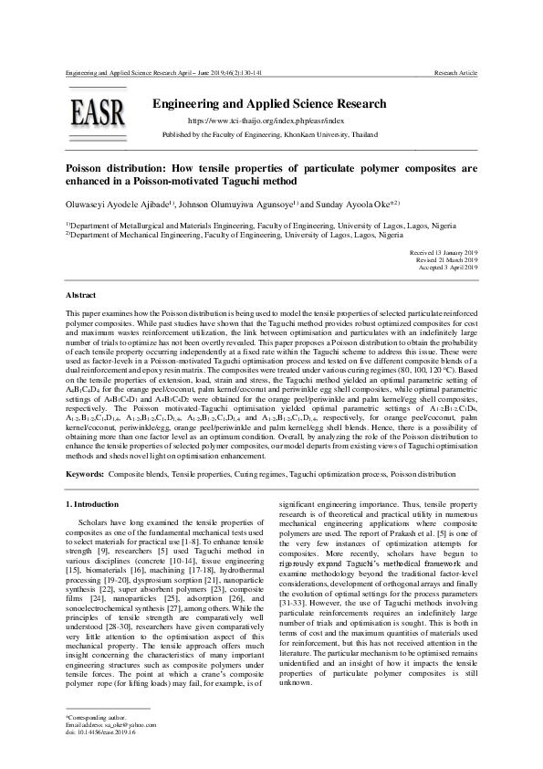(PDF) Poisson distribution: How tensile properties of particulate ...