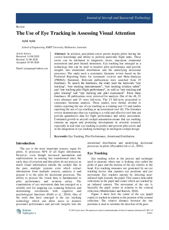 (PDF) The Use of Eye Tracking in Assessing Visual Attention