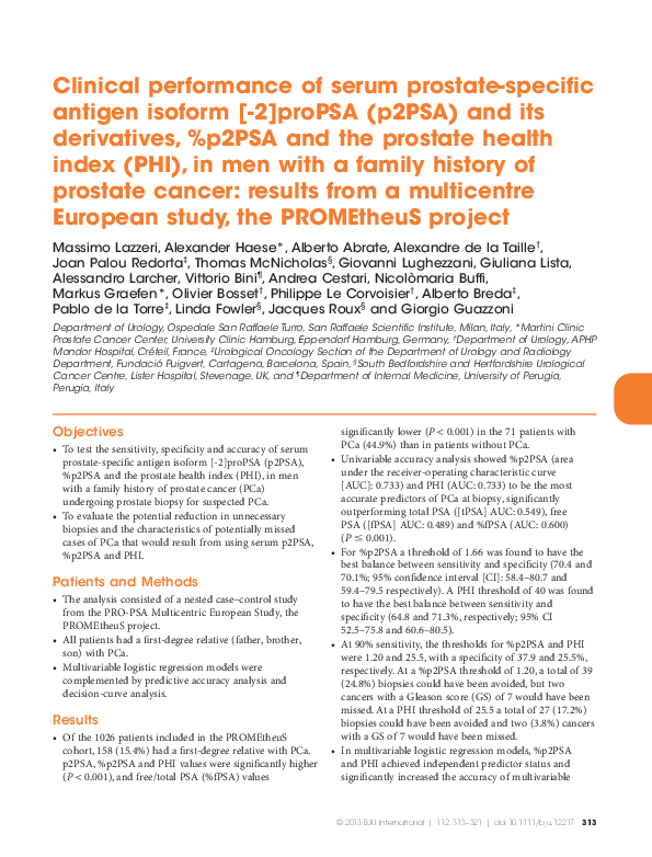 (PDF) Clinical performance of serum prostate-specific antigen isoform ...