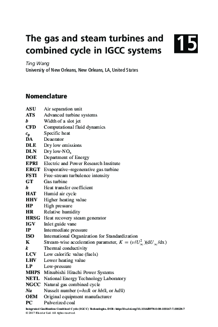 (PDF) Integrated Gasification Combined Cycle (IGCC) Technologies