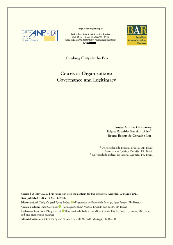 (PDF) Courts as Organizations: Governance and Legitimacy