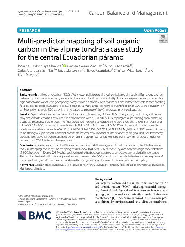 (PDF) Multi-predictor mapping of soil organic carbon in the alpine ...