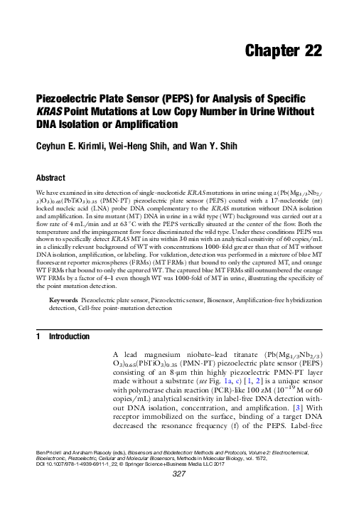 (PDF) Piezoelectric Plate Sensor (PEPS) for Analysis of Specific KRAS ...
