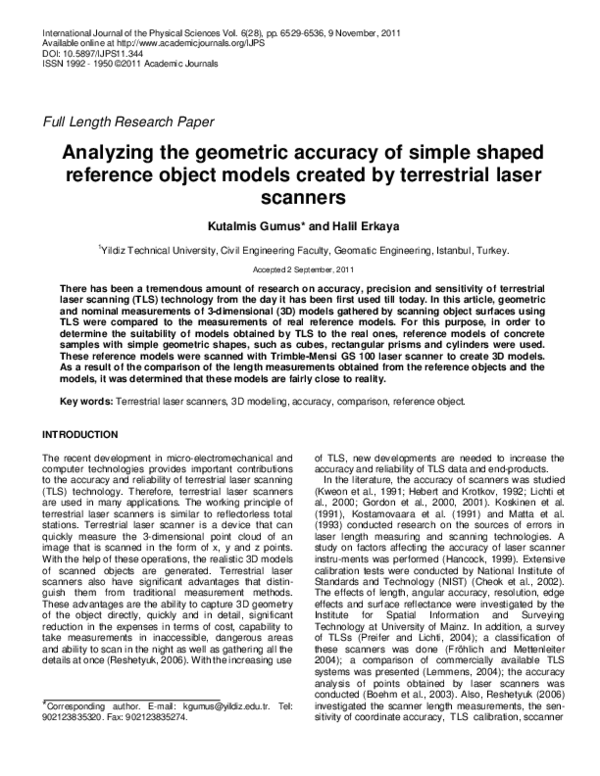 (PDF) Analyzing the geometric accuracy of simple shaped reference ...