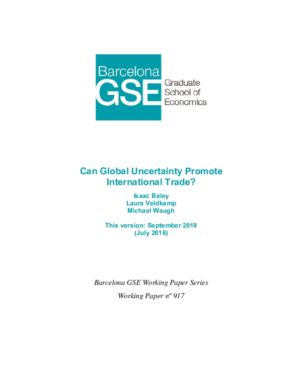 (PDF) Can global uncertainty promote international trade?