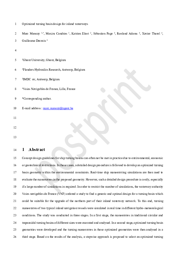 (PDF) Optimized Turning Basin Design for Inland Waterways