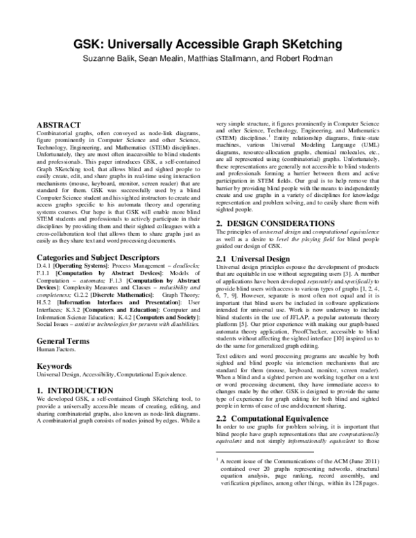 (PDF) GSK: universally accessible graph sketching