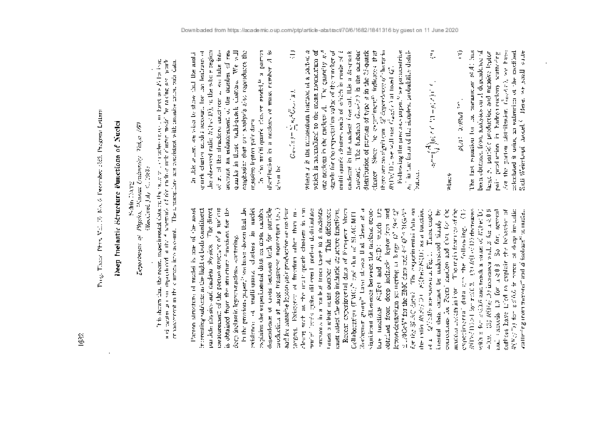 (PDF) Deep Inelastic Structure Functions of Nuclei