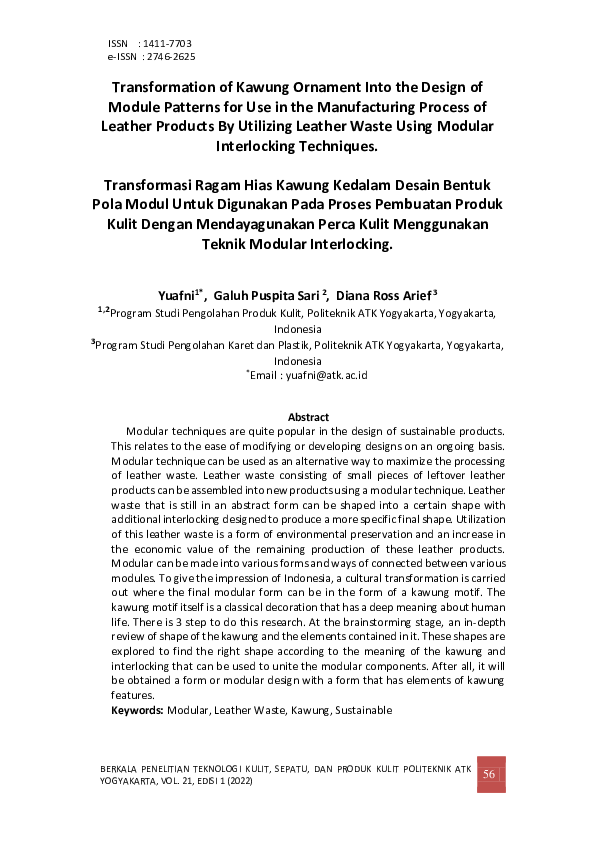 (PDF) Transformasi Ragam Hias Kawung Kedalam Desain Bentuk Pola Modul ...