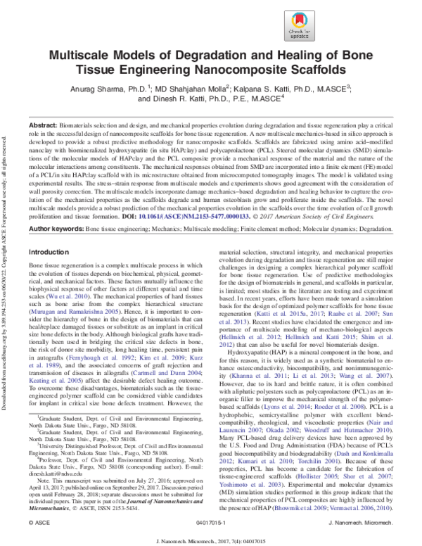 (PDF) Multiscale Models of Degradation and Healing of Bone Tissue ...