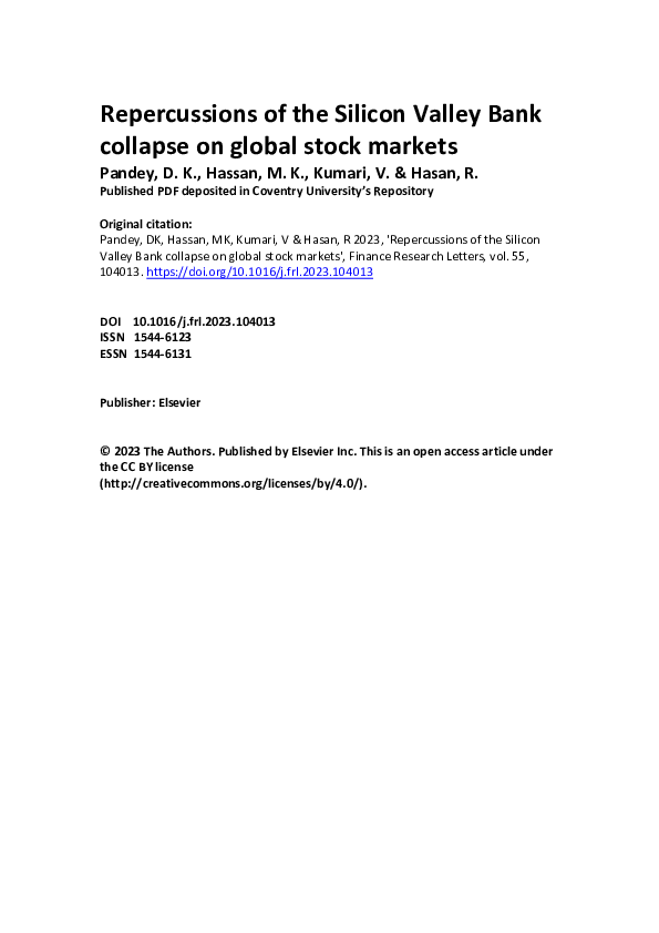 (PDF) Repercussions of the Silicon Valley Bank Collapse on Global Stock ...