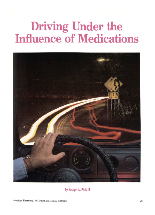 (PDF) Driving Under the Influence of Medications