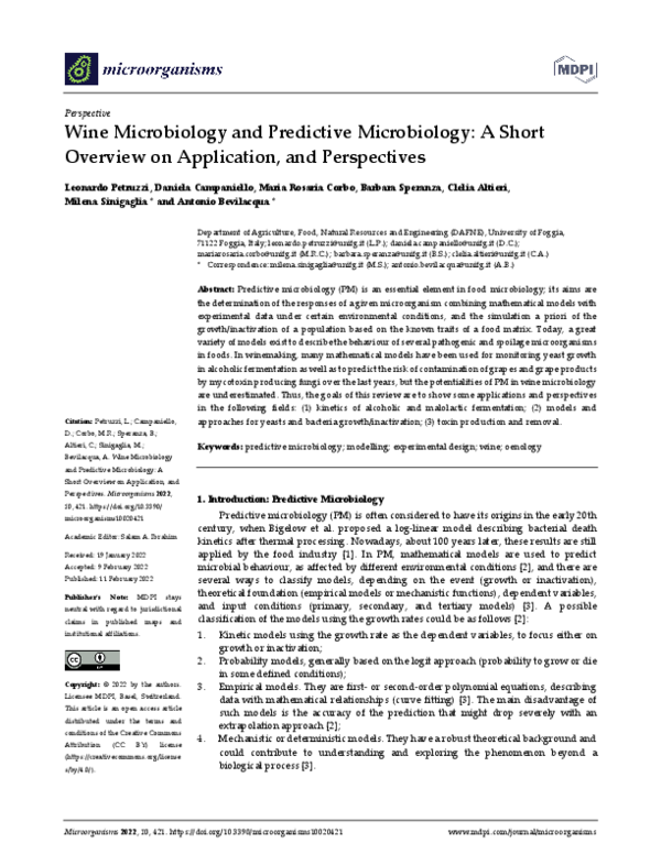 (PDF) Wine Microbiology and Predictive Microbiology: A Short Overview ...