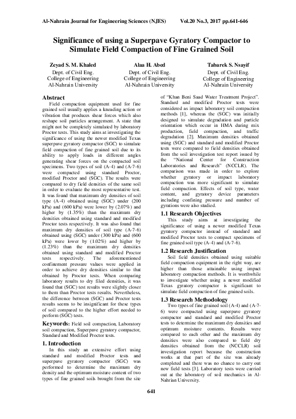 (PDF) Significance of using a Superpave Gyratory Compactor to Simulate ...