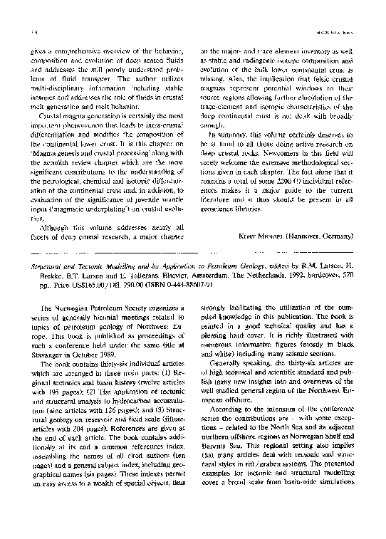Pdf Structural And Tectonic Modelling And Its Application To
