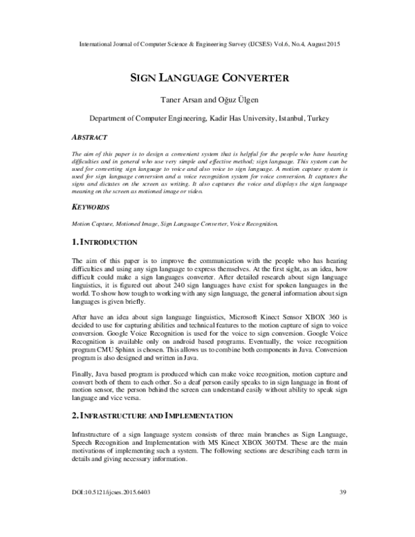 (PDF) Sign Language Converter