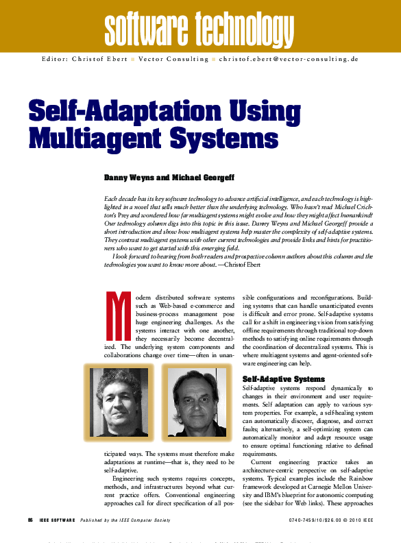 (PDF) Self-Adaptation Using Multiagent Systems