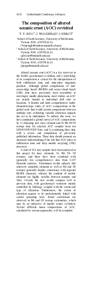 (PDF) The composition of altered oceanic crust ( AOC ) revisited