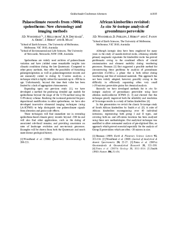 (PDF) Palaeoclimate records from> 500ka speleothems: New chronology and imaging methods