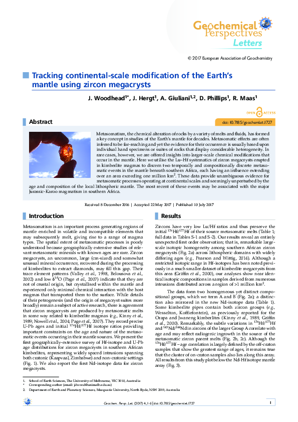 (PDF) Tracking continental-scale modification of the Earth’s mantle ...