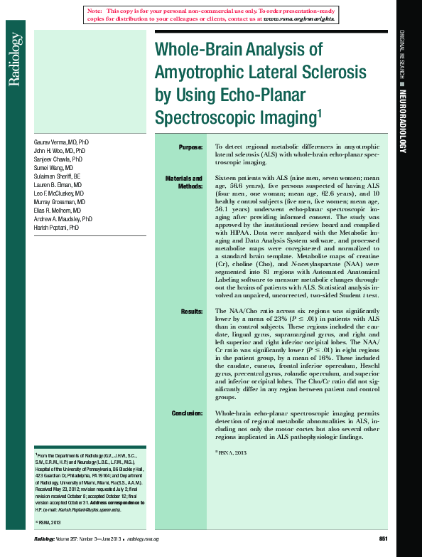 (PDF) Whole-Brain Analysis of Amyotrophic Lateral Sclerosis by Using ...