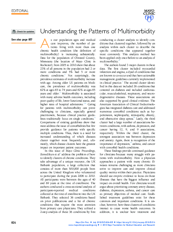 (PDF) Understanding the Patterns of Multimorbidity